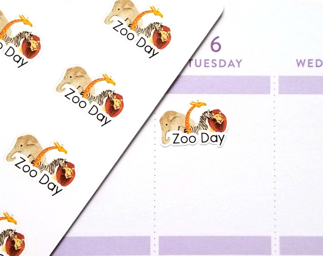 Zoo Planner Stickers, Zoo Day Stickers, Animal Planner Stickers, Kid ...