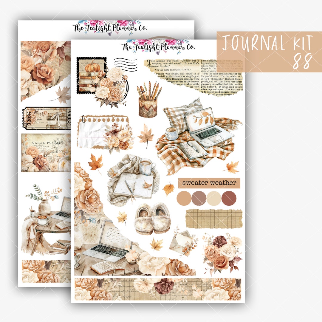 Autumn Plans Journal Kit, Fall Journal Stickers, Cozy Fall Stickers ...