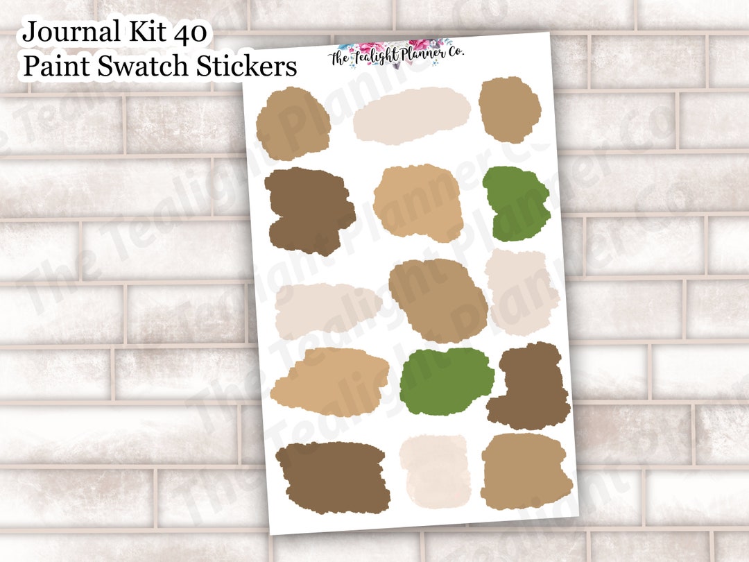 Paint Swatch Stickers, Brush Stroke Sticker, Coffee Colors, Decorative ...