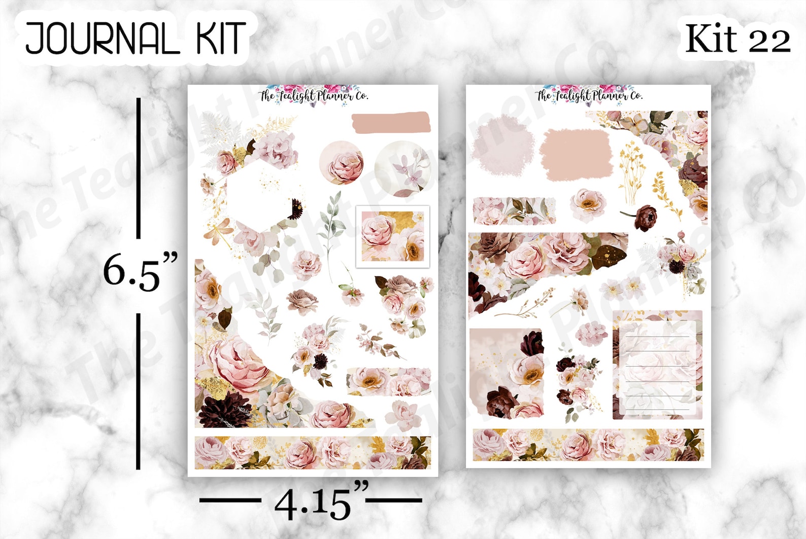 Floral Journal Sticker Kit Journaling Stickers Flower - Etsy