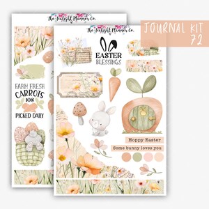 Easter Bunny Journal Sticker Kit, Cute Bunny Stickers, Stickers for ...