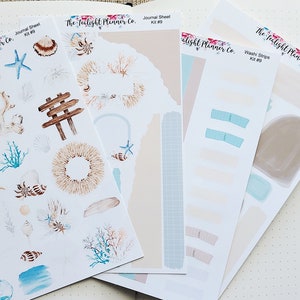 Boho Beach Journal Stickers, Beach Planner Stickers, Beach Theme ...