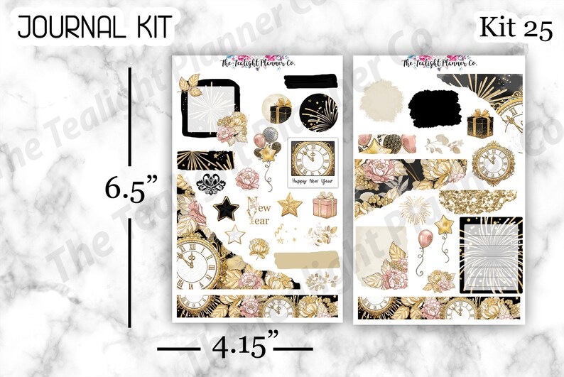 Happy New Year Journal Sticker Kit New Years Journal - Etsy