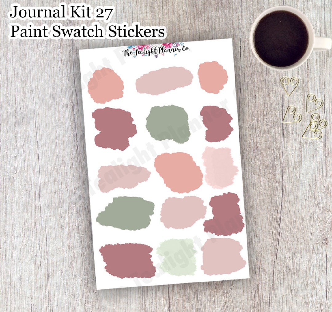 Paint Swatch Stickers, Brush Stroke Sticker, Stickers for Journaling ...