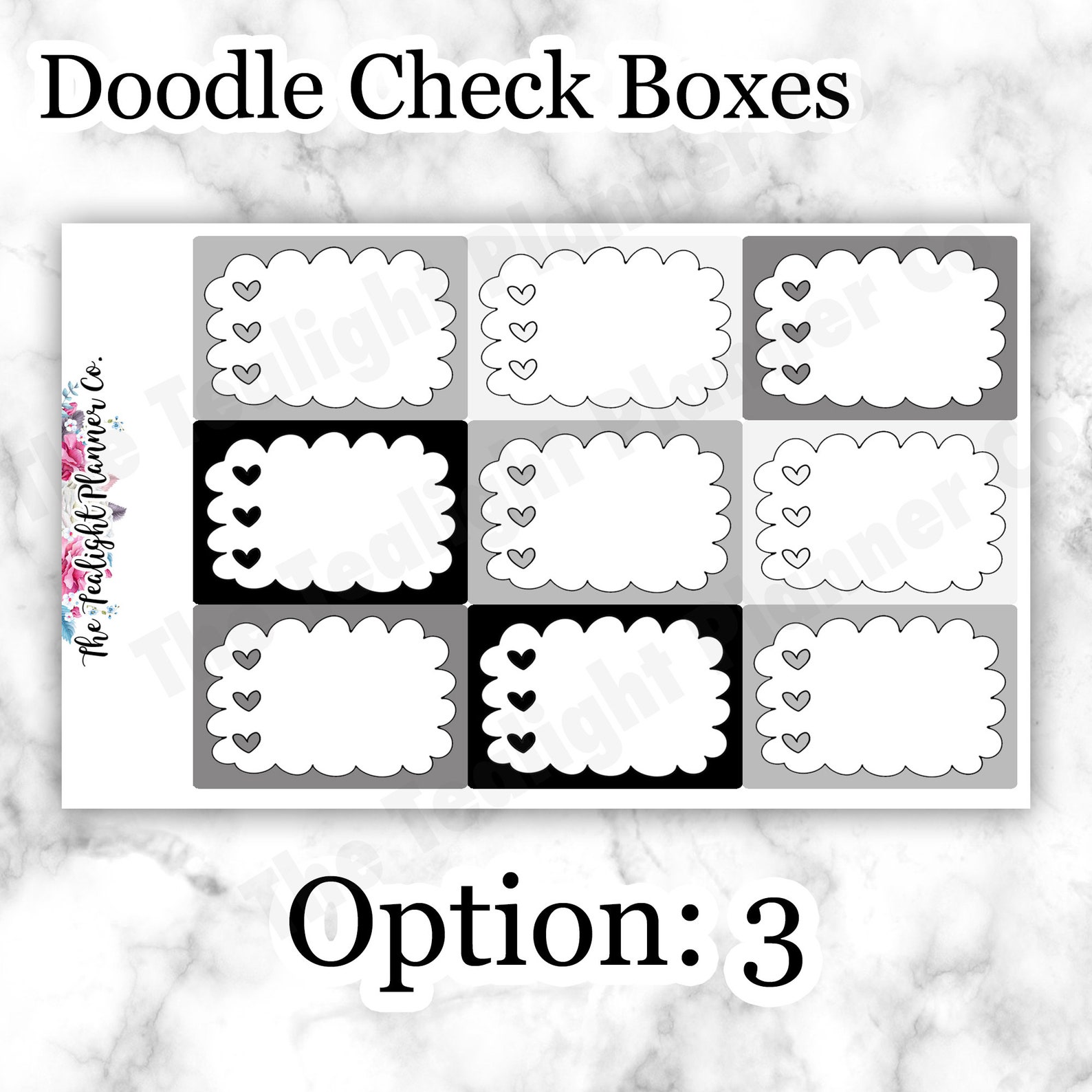 Doodle Checklist Boxes for Your Planner Half Box Planner - Etsy
