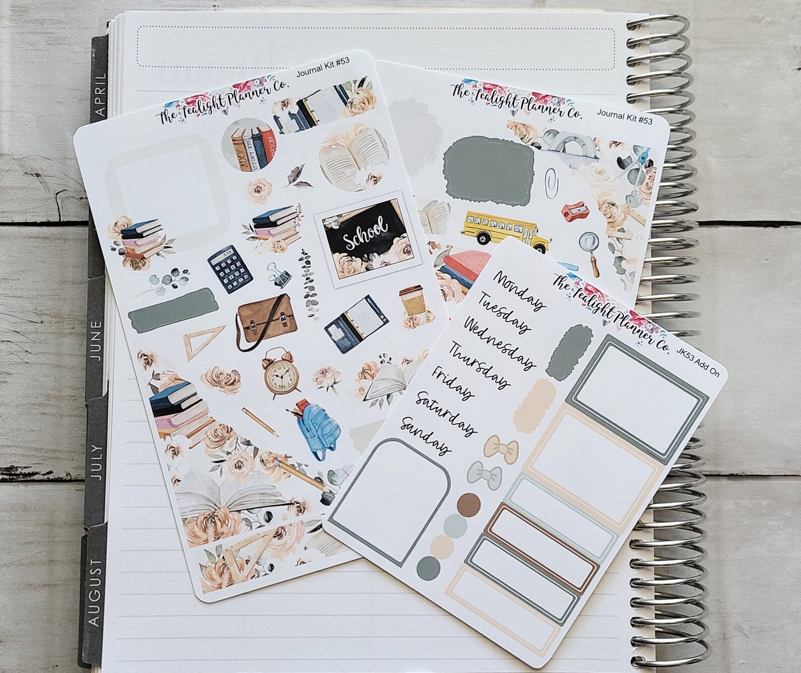 Back to School Journal Sticker Kit, School Stickers, School Journal ...