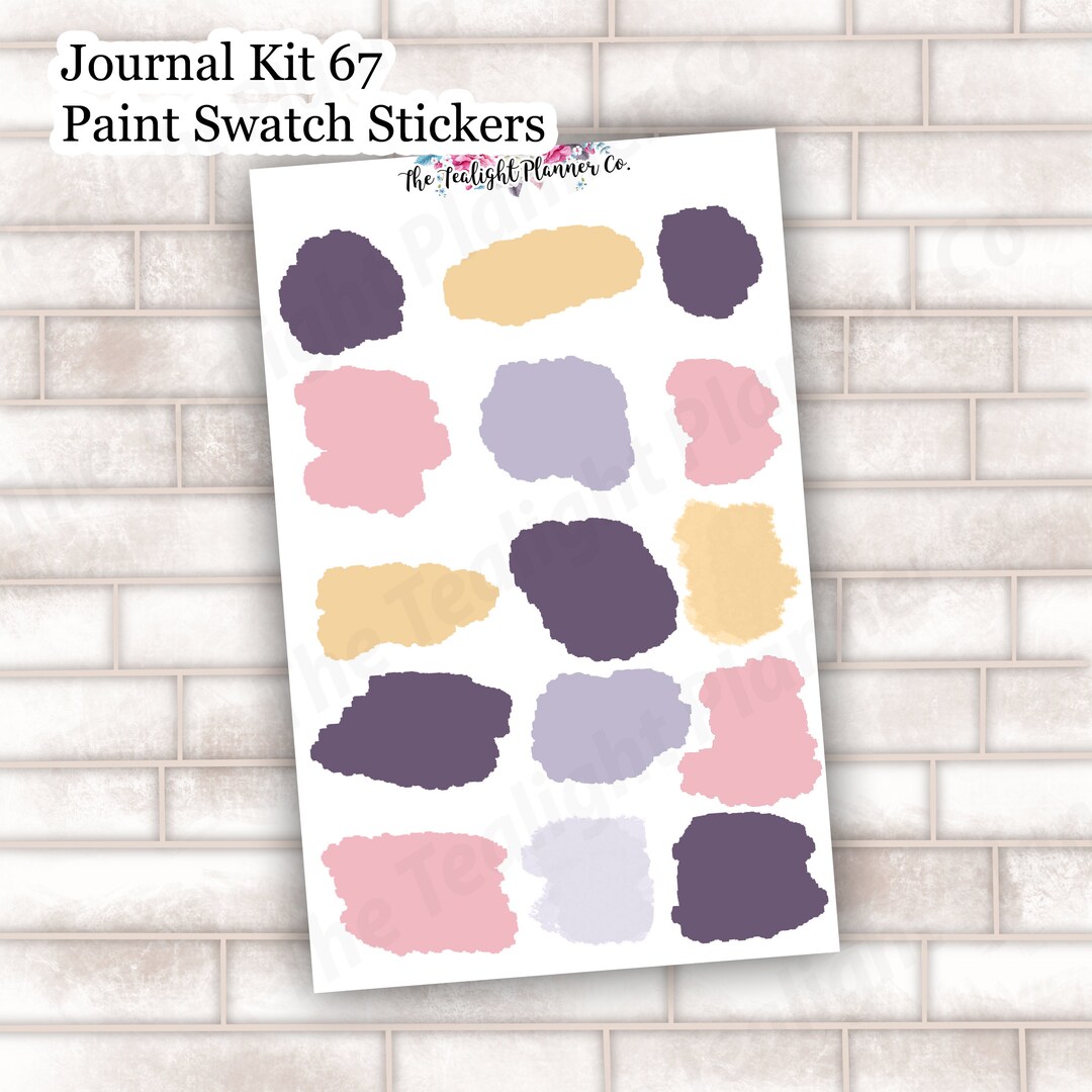 Paint Swatch Stickers, Brush Stroke Sticker, Journal Stickers ...