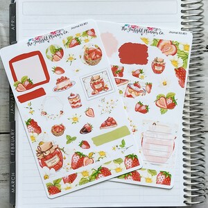 Strawberry Journal Sticker Kit, Strawberry Stickers, Strawberry Journal ...
