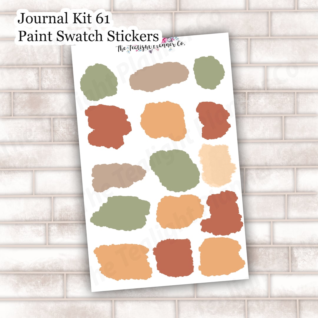 Paint Swatch Stickers, Brush Stroke Sticker, Journal Stickers ...
