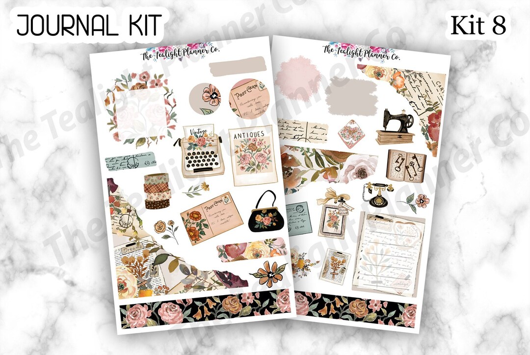 Antique Journal Sticker Kit, Vintage Stickers, Vintage Sticker Kit ...