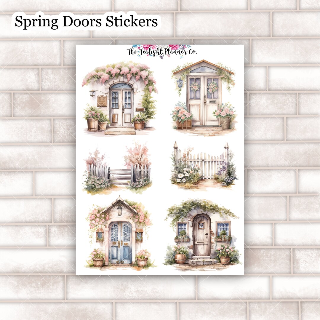 Spring Door Stickers, Spring Planner Stickers, Journaling Stickers ...