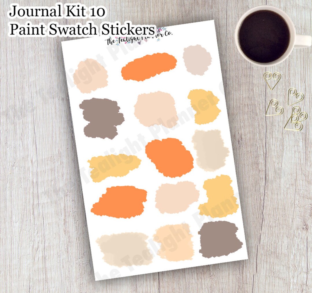 Fall Colors Paint Swatch Stickers Journaling Stickers Deco - Etsy