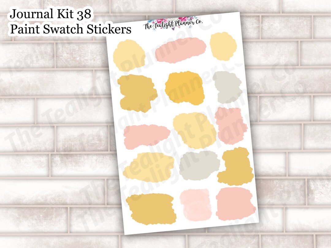 Paint Swatch Stickers Brush Stroke Stickers for Journaling - Etsy