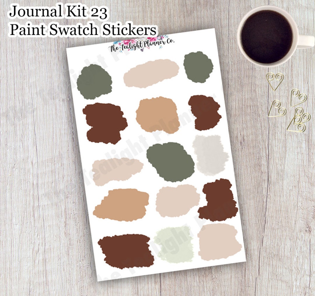 Paint Swatch Stickers, Brush Stroke Sticker, Journal Stickers ...