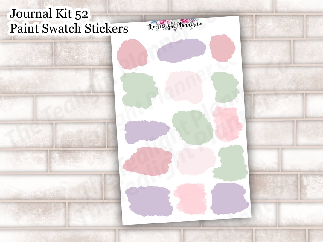 Paint Swatch Stickers, Pastel Stickers, Brush Stroke Stickers ...