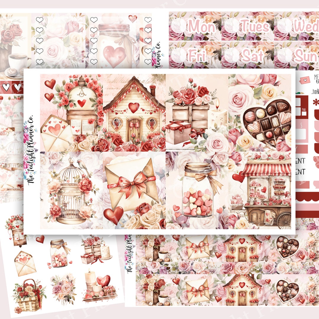 Be My Valentine Sticker Kit, Valentines Day Planner Stickers ...