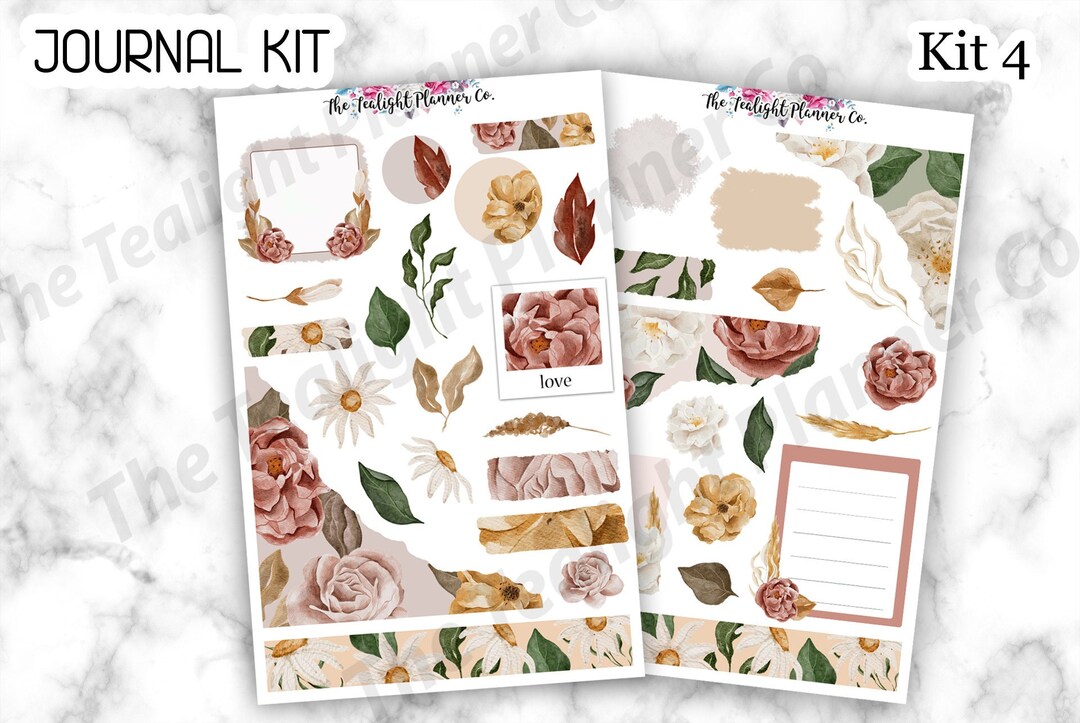 Floral Journal Sticker Kit, Journaling Stickers, Bullet Journal ...