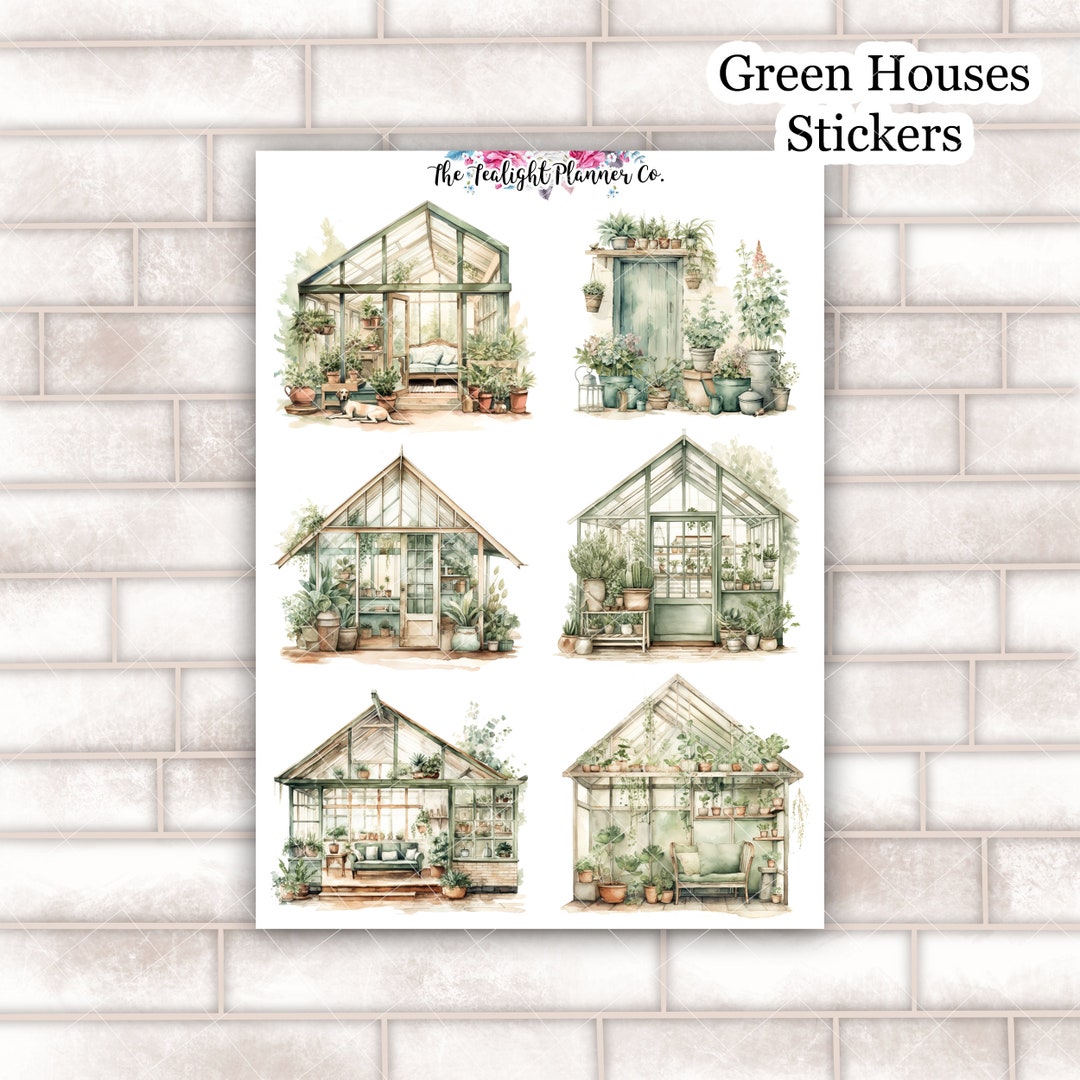 Greenhouse Stickers, Spring Stickers, Garden Stickers, Plant Stickers ...