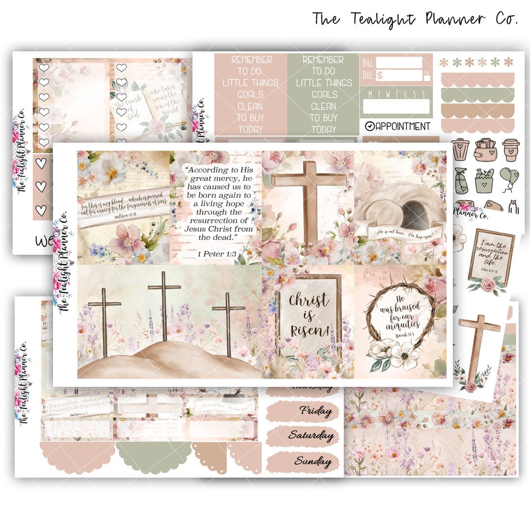 Christ is Risen Sticker Kit, Easter Stickers, Religious Stickers ...