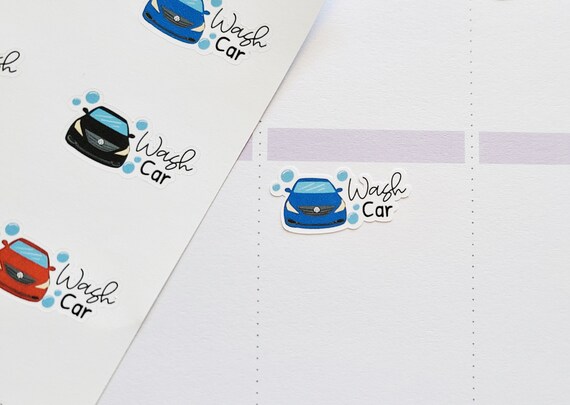 Wash Car Sticker Car Wash Stickers Car Planner Stickers | Etsy