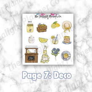 Lemonade Stand Sticker Kit, Lemon Planner Sticker Kit, Fruit Weekly ...