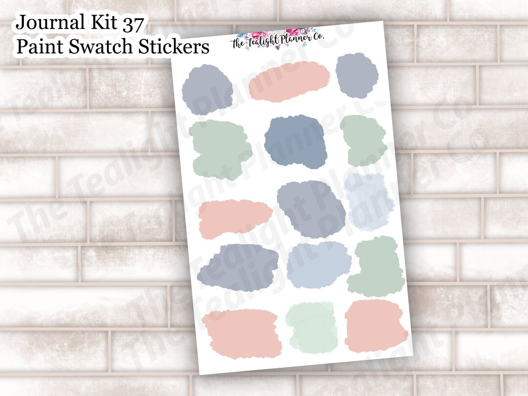 Paint Swatch Stickers, Brush Stroke Sticker, Journaling Stickers ...