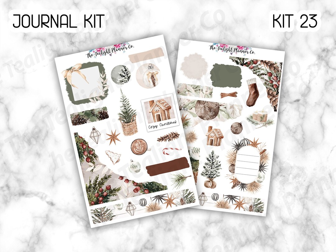 Cozy Christmas Journal Kit, Christmas Stickers, Journal Sticker Kit ...