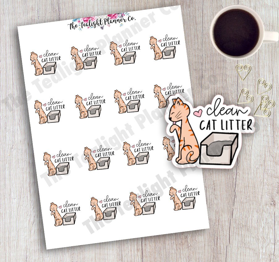 Clean Cat Litter Sticker Cat Litter Box Sticker Chore - Etsy
