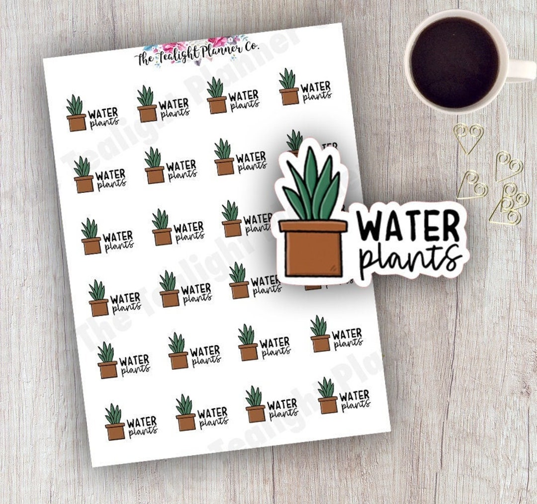Water Plants Sticker, Planning Sticker for Watering Plants, Household ...