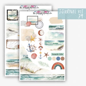 Beach Journal Sticker Kit, Beach Stickers for Journaling, Summer ...