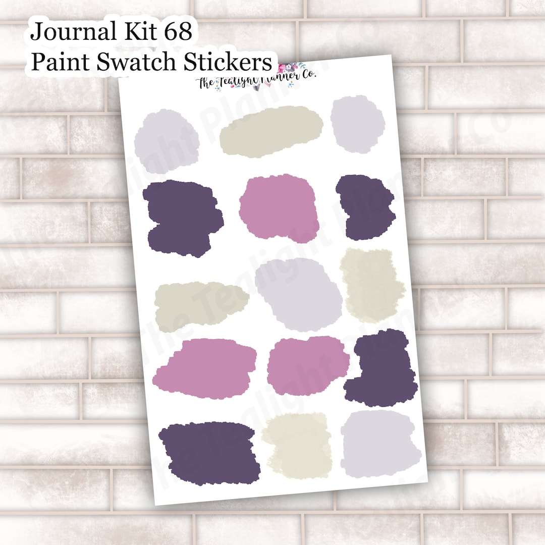 Paint Swatch Stickers, Brush Stroke Sticker, Journal Stickers ...