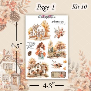 Fall Cottage Journal Stickers, Fall Journal Stickers, Autumn Stickers ...