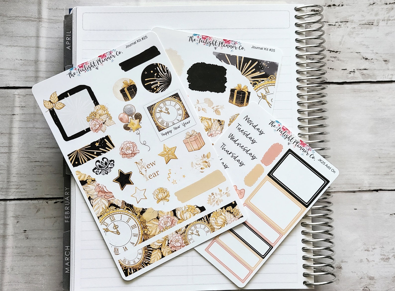 Happy New Year Journal Sticker Kit New Years Journal - Etsy