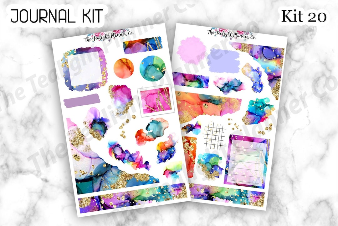 Watercolor Journal Sticker Kit, Journal Stickers, Watercolor Stickers ...