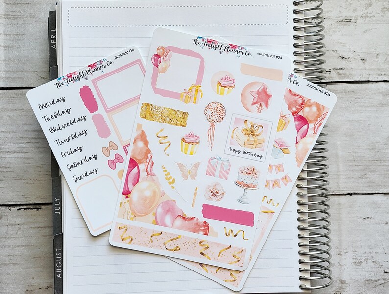 Birthday Journal Stickers Journal Sticker Kit Birthday - Etsy