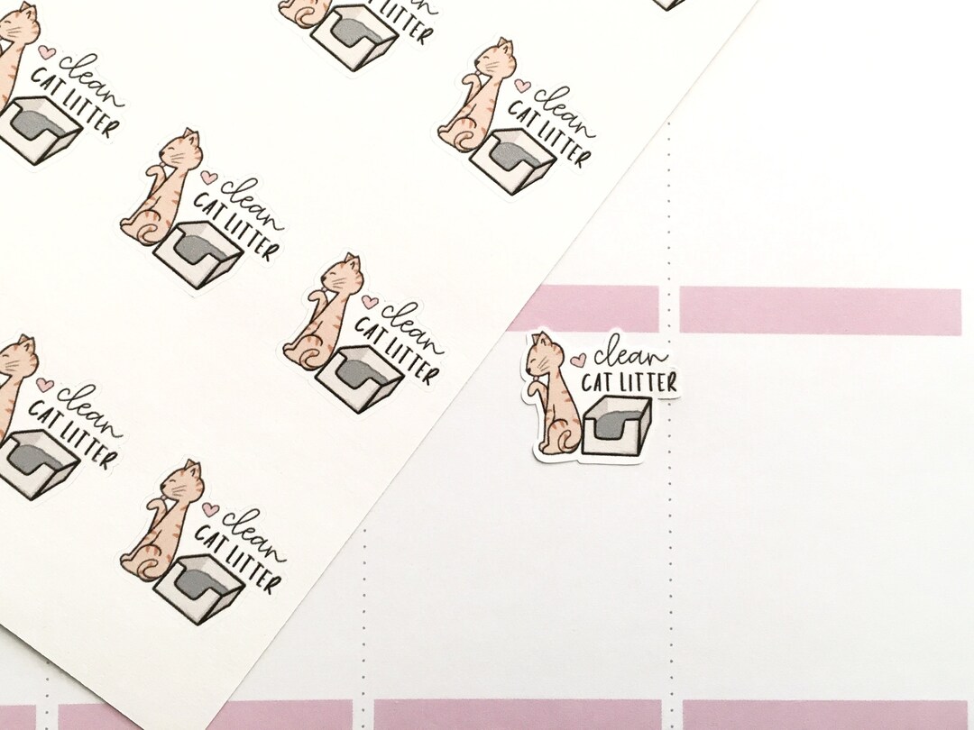 Clean Cat Litter Sticker Cat Litter Box Sticker Chore - Etsy