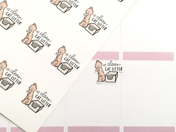 Clean Cat Litter Sticker Cat Litter Box Sticker Chore | Etsy