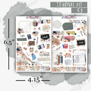 Back to School Journal Sticker Kit, School Stickers, School Journal ...