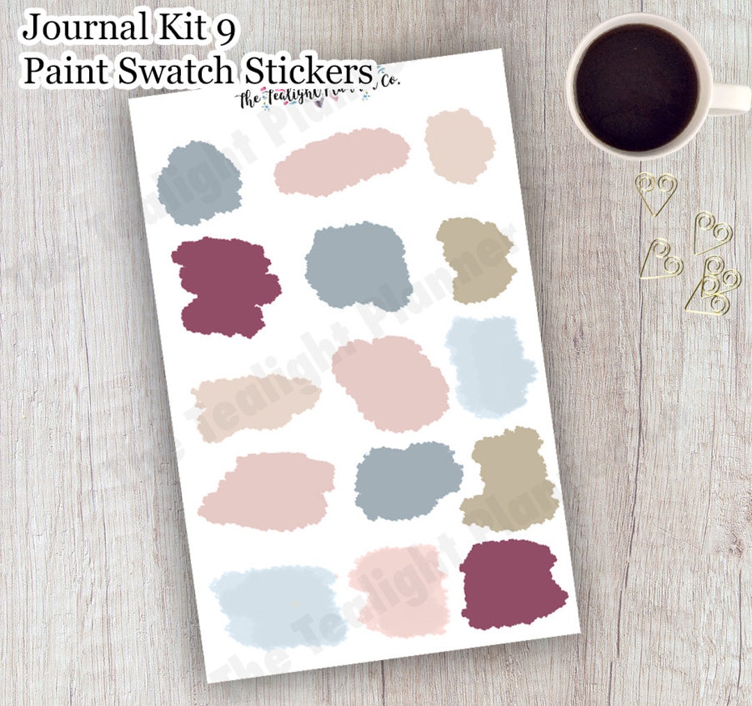 Paint Swatch Stickers, Journal Stickers, Brush Stroke Sticker, Stickers ...