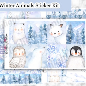 Winter Animals Sticker Kit, Winter Stickers, Woodland Planner Stickers ...