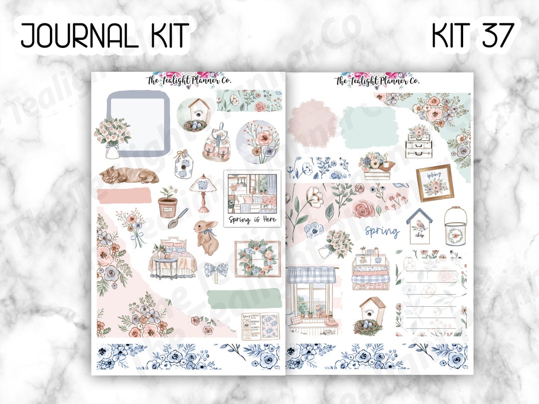 Spring Journal Sticker Kit, Spring Journal Stickers, Journaling ...