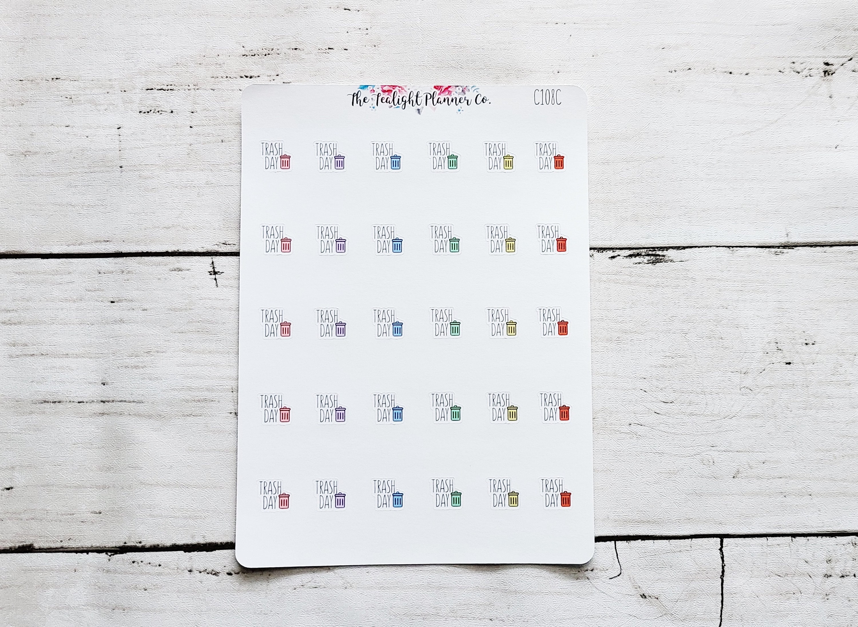Trash Day Sticker Garbage Day Sticker Functional Planner - Etsy