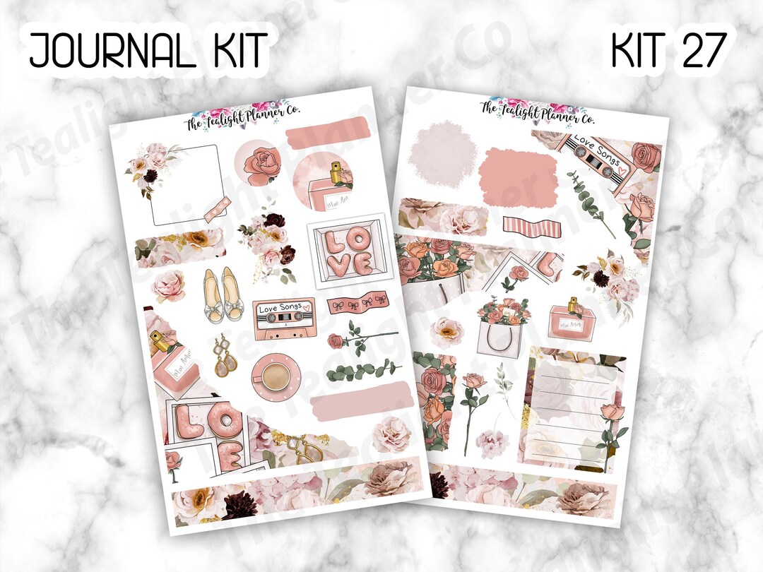Valentine's Day Journal Sticker Kit, Journaling Stickers, Valentines ...