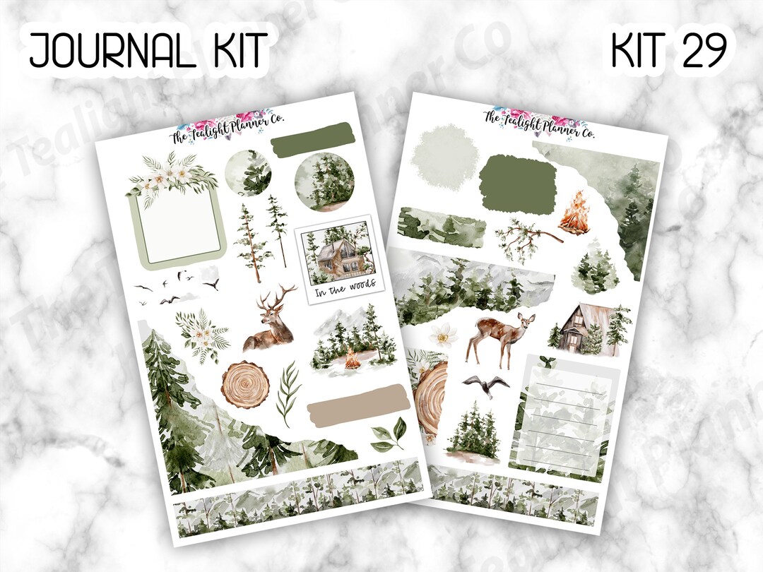 In the Woods Journal Sticker Kit, Forest Stickers to Decorate Your ...