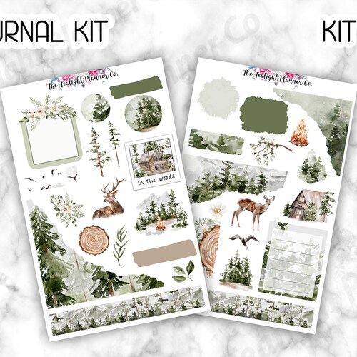 In the Woods Sticker Kit Forest Planner Stickers Tree and - Etsy
