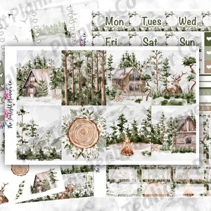 In the Woods Sticker Kit, Forest Planner Stickers, Tree and Deer ...
