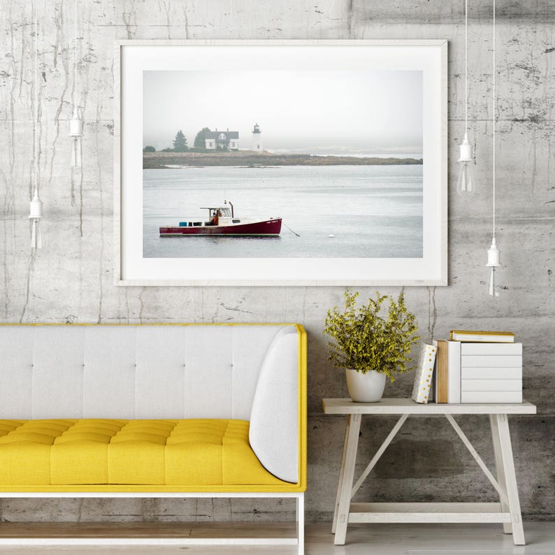 Boat Photography Nautical Decor Large Wall Art Print Maine | Etsy