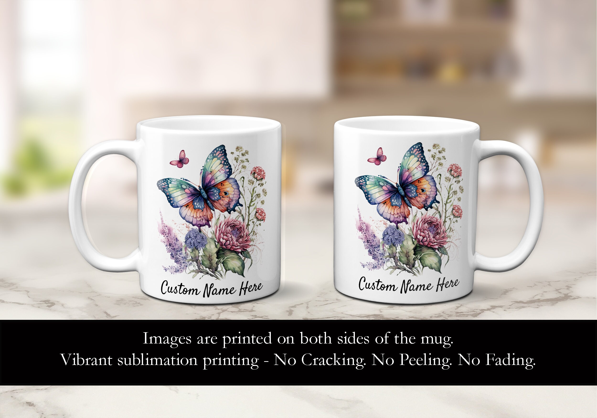 Butterfly Coffee Mug - Personalized Butterfly Coffee Cup With Name ...