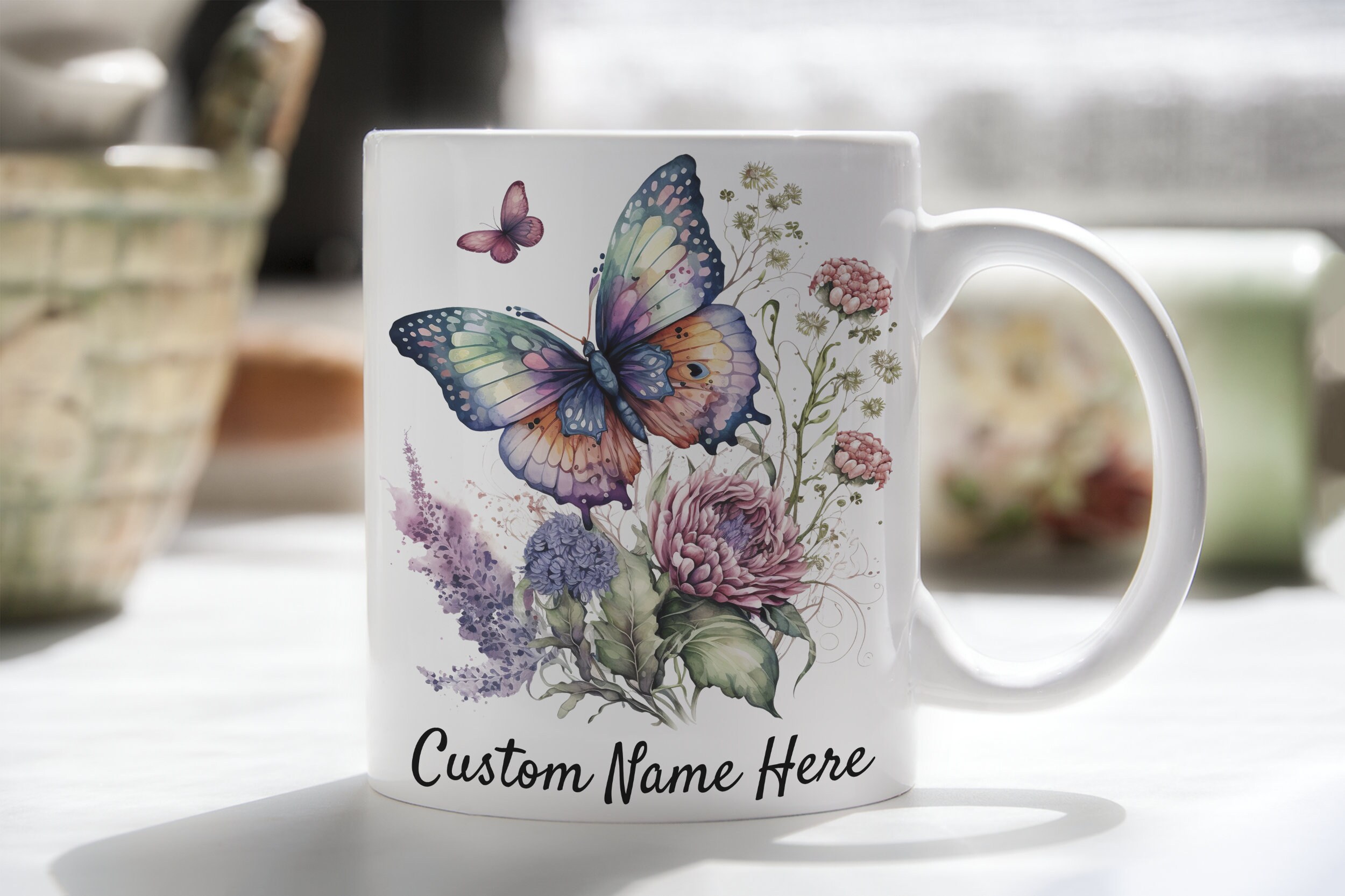 Butterfly Coffee Mug - Personalized Butterfly Coffee Cup With Name ...