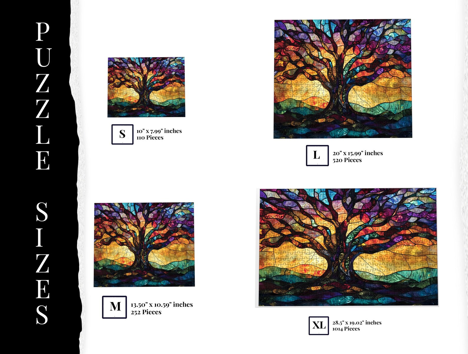 Stained Glass Tree of Life Puzzle – Mosaic Jigsaw Puzzle – Tree Puzzle ...